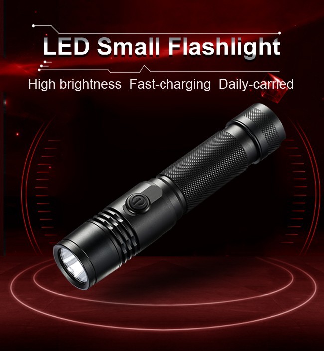Small USB Rechargeable Flashlight , 1200 Lumen Portable Rechargeable ...