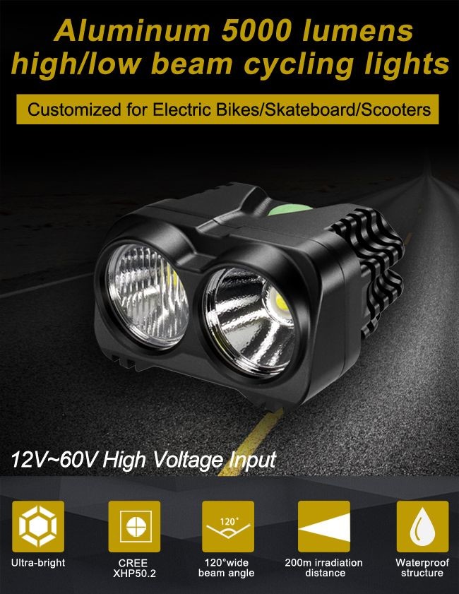 Aluminum Luminous Bike LED Flashlight IP65 Cycle Torch Light